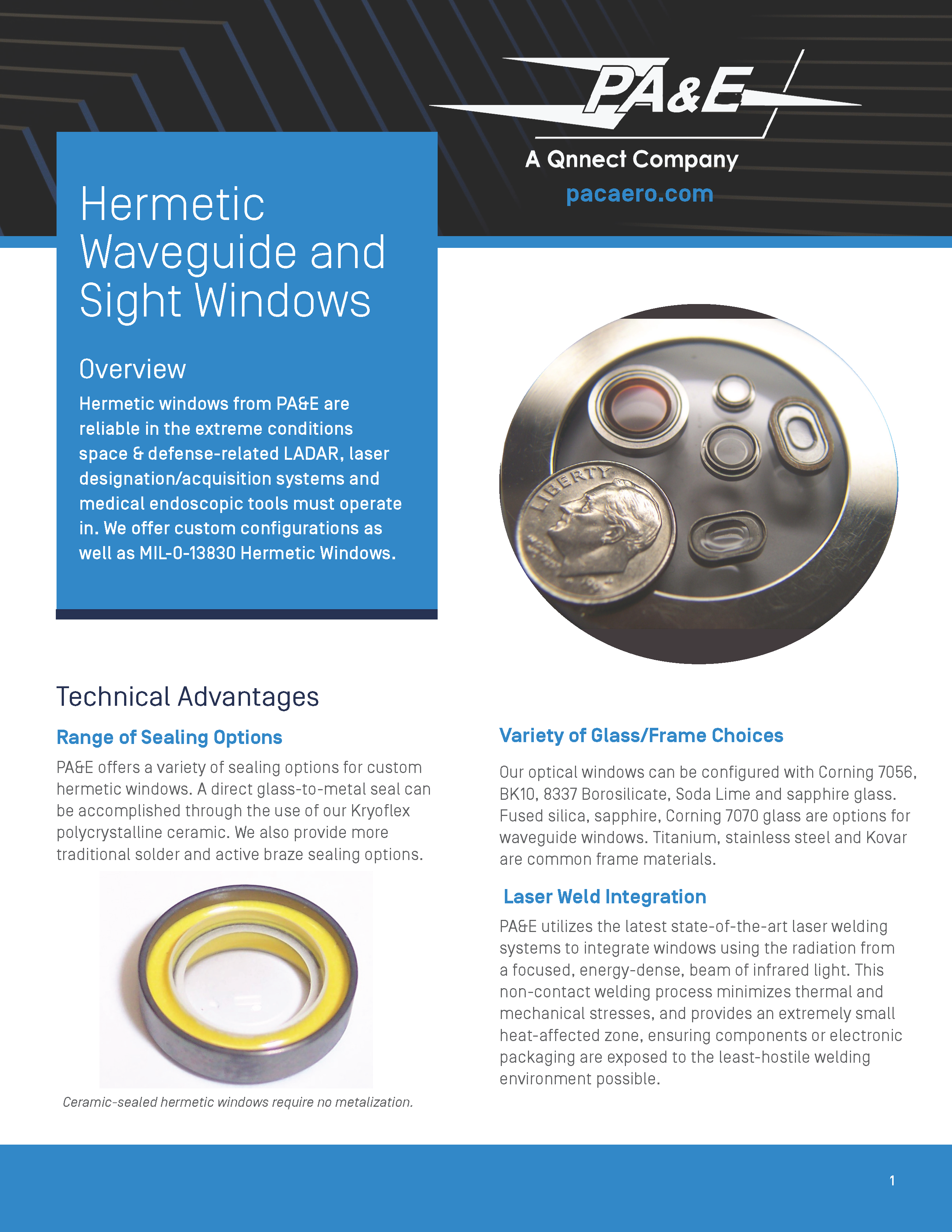 Hermetic, High-Reliability Windows