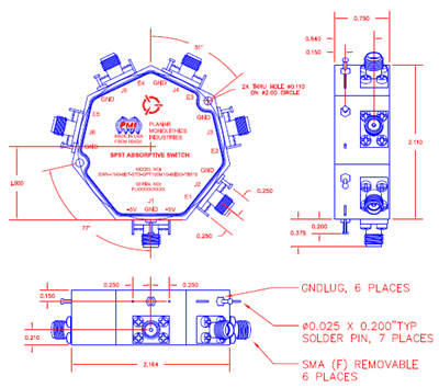 SWN-1140-5DT-STD-OPT100M1G-80ISO-TB515 - Single Pole - Five Throw (SP5T ...