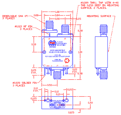 P2T-1D2G1D4G-60-T-515-SFF-2W-SP - Single Pole - Two Throw (SP2T ...