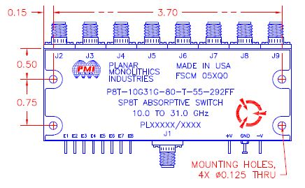 P8T-10G31G-80-T-55-292FF - Single Pole - Eight Throw Switch (SP8T ...