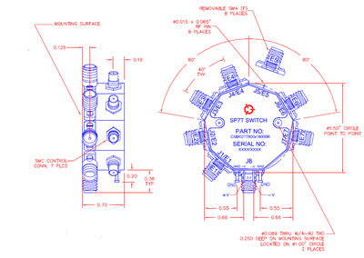 P7T-0R8G18G-60-T-SFF-SMC-PM - Single Pole - Seven Throw (SP7T) | Planar ...