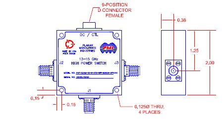 P2T-6G18G-40-R-570-SFF-80WCW-OPT1315 - Single Pole - Two Throw (SP2T ...