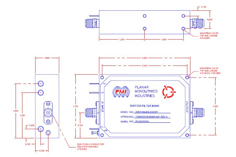 2SFB10G-600-CD-SFF - Switch Filter Banks | Quantic PMI (Planar Monolithics)