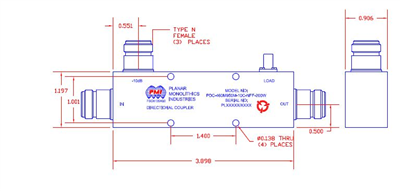 PDC-460M950M-10C-NFF-200W - Directional Couplers | Quantic PMI (Planar Monolithics)