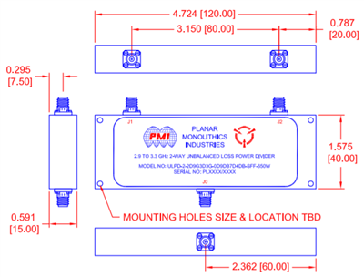 ULPD-2-2D9G3D3G-0D9DB7D4DB-SFF-650W - Power Dividers | Planar Monolithics Industries