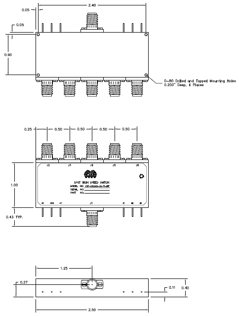 P5T-0R5G4G-60-T-SFF-DEC - Single Pole - Five Throw (SP5T) | Planar ...