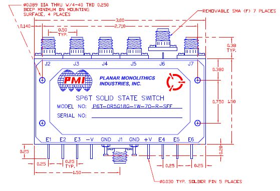 P6T-0R5G18G-1W-70-R-SFF - Single Pole - Six Throw Switch (SP6T ...