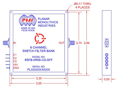 8SFB-0R56-CD-SFF - Switch Filter Banks | Quantic PMI (Planar Monolithics)